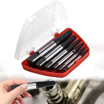6PCS Easy Out Bolt Extractor Set High Hardness Screw Extractor Set with ...