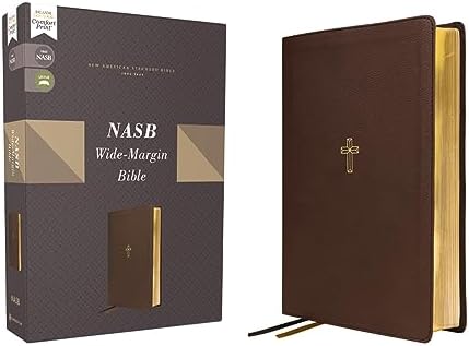 NASB, Wide Margin Bible, Leathersoft, Brown, Red Letter, 1995 Text ...