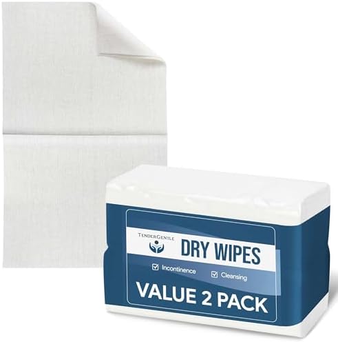 Amazon.com: Dry Wipes for Adults - 2 Pack of 100 Unscented Disposable ...