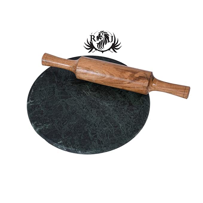 Buy VOMI Green Marble kota stone Chakla 10 IN Wooden Belan 12 In Size ...