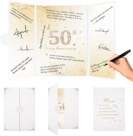 Amazon.com: Crenics Gold and White 50th Anniversary Decorations ...