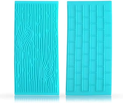 Amazon.com: 6 Pcs Fondant Impression Texture Mat Mold Set, Light Blue ...