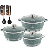 LIFE SMILE Cookware Set - Pots and Pans set Granite Non Stick Coating ...