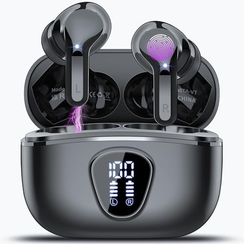 Amazon.com: AOVOCE Wireless Earbuds Headphones Bluetooth 5.3 with 4 ENC ...