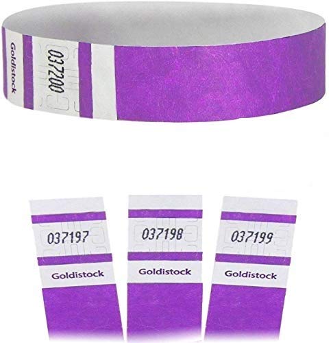 Tyvek Wristbands - Goldistock Select Series Neon Purple 2,000 Count - ¾ ...