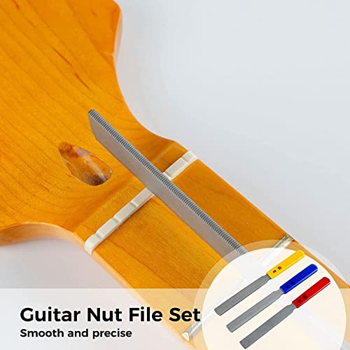 Anlayliay Bass Nut File Set, Carbon Steel Guitar Fret File, Guitar ...