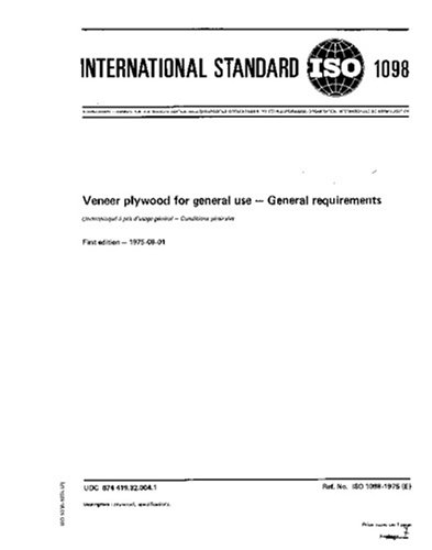 ISO 1098:1975, Veneer plywood for general use - General requirements ...