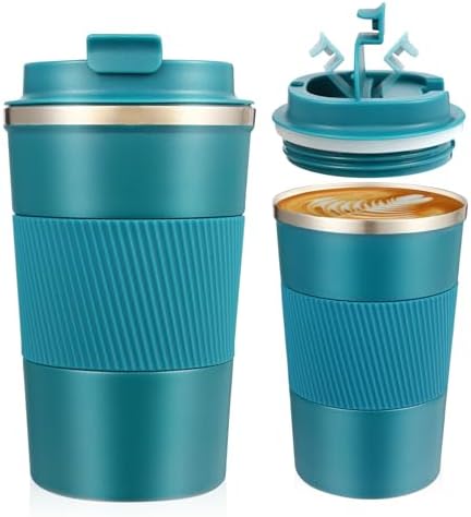 Senshuomy Travel Mug, Insulated Coffee Cup with Leakproof Lid, Reusable ...