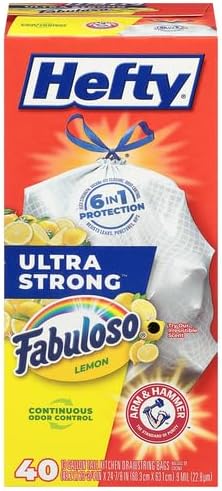 Amazon.com: Hefty Ultra Strong Tall Kitchen Trash Bags, Fabuloso Lemon ...