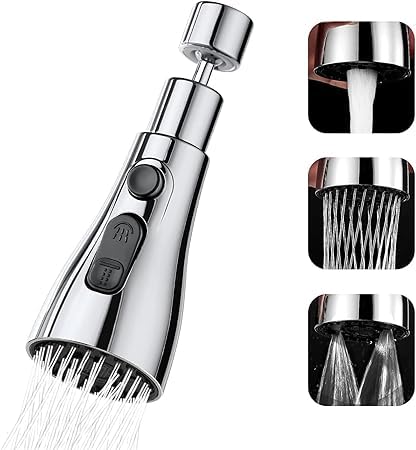 P&P BROTHERS Kitchen Tap Spray Head, 360° Swivel Spout, Kitchen Sink ...