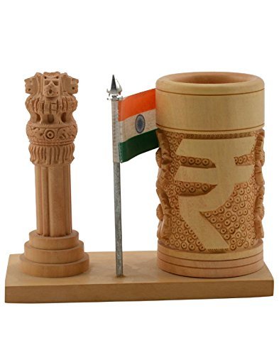 SITC Wooden Ashok Stambh, Rupee Desk Pen, Pencil Holder : Amazon.in ...
