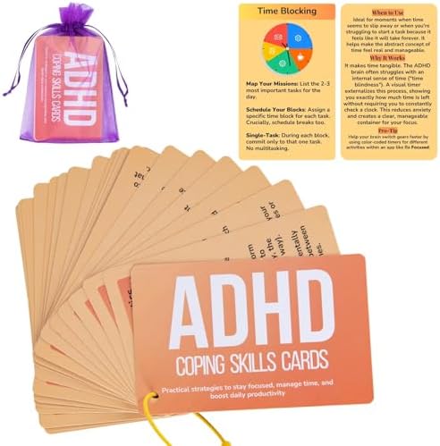 Amazon.com: 24 Double-Sided ADHD Therapy Tools & Coping Skills Cards ...