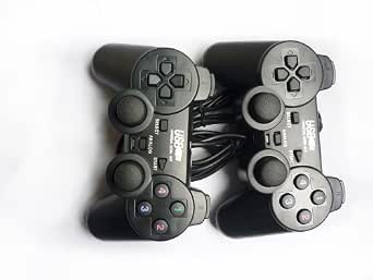 Amazon.com: USB Double Shock Dual PC Game Pads 2-Pack (Black) : Video Games