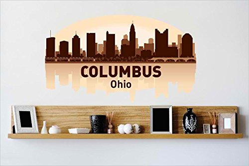 Buy Columbus Ohio OH Skyline Vinyl Decal Color As Seen Size:8x2 Online ...