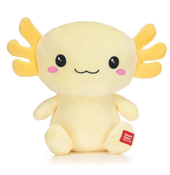 UKToyworld Kawaii Kuties 10 Inch Axolotl Pastel Yellow Salamander Soft ...