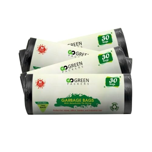 GO GREEN PACKERS Expert Garbage Bags, 30 Bags in each roll, Medium Size ...