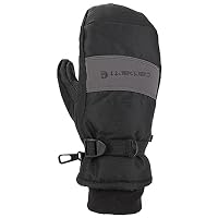 Carhartt Men's W.P. Waterproof Insulated Mittens, Black/Grey, Large ...