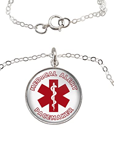 Amazon.com: Medical Alert Pacemaker .925 Sterling Silver Necklace ...