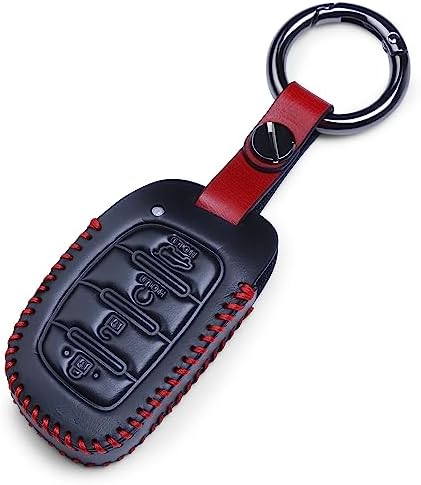 JVCV® Soft Handmade Leather Key Cover Compatible with New Hyundai ...