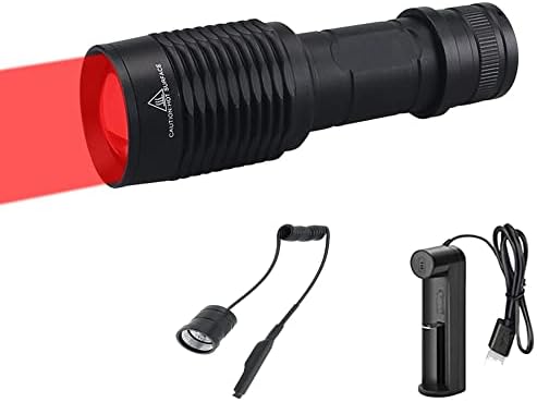 WESLITE Red Light Torch 1200 Lumens, Red Torch Rechargeable Red LED ...