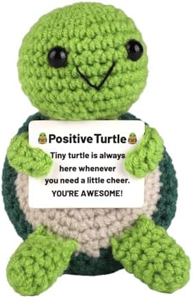 Amazon.com: 4THFARMES Mini Funny Positive Turtle Gifts, Small Handmade ...