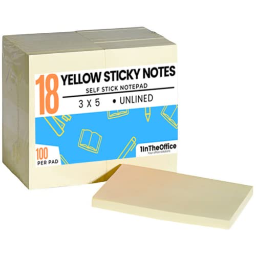 Snapklik.com : 1InTheOffice Yellow Sticky Notes 3x5 Unlined