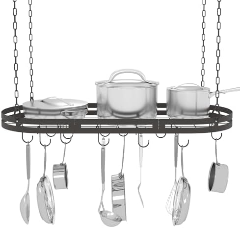Amazon.com: Chloraeon Hanging Pot Rack,32-Inch Ceiling Pot Rack for ...
