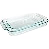 Amazon.com: Pyrex Basics Clear Oblong Glass Baking Dishes - 2 Piece ...