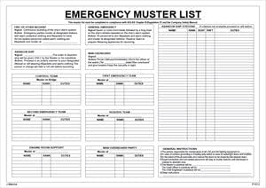 IMO Sign. Poster List Emergency Muster List. 420X297MM.: Amazon.com ...
