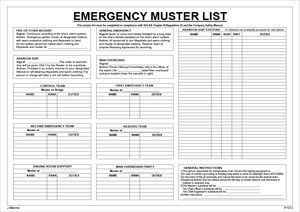 IMO Sign. Poster List Emergency Muster List. 420X297MM.: Amazon.com ...