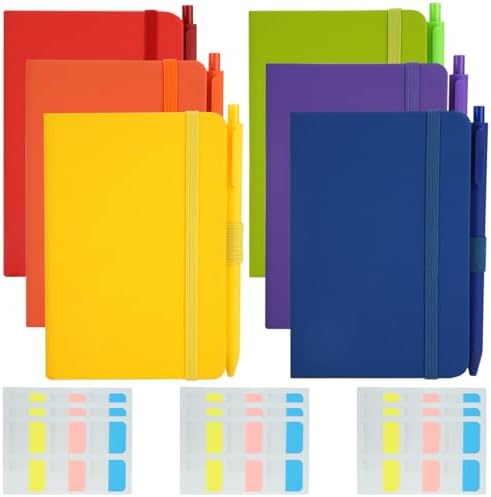 6Pcs A6 Pocket Notebooks, Small Hardcover Notebook, 6 Mini Journal ...