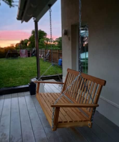 Hanging Swing Bench Outdoor Patio Furniture 2 Seater Armchair Rustic ...