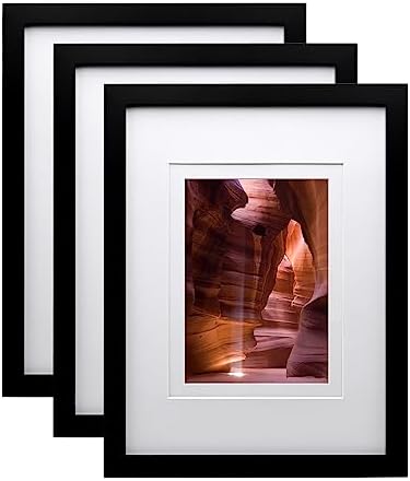 EGOFINE 12x9 Photo Frames Black Set of 3, Wood Picture Frames for ...