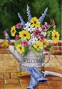 Amazon.com : Watering Can WelcomeSilk Reflections Flag 29C"" : Outdoor ...