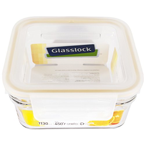 Buy Glass Lock Square Rimless Storage Container, 1.13 Litres Online at ...