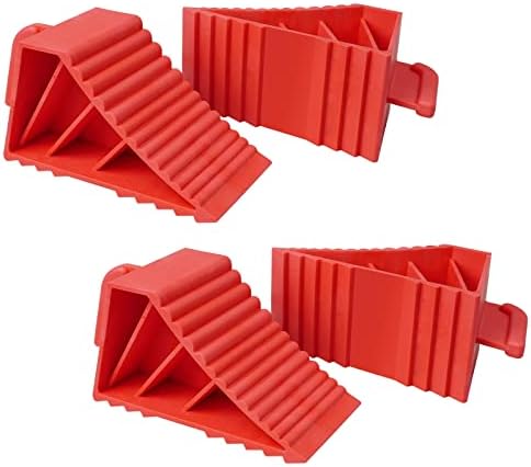 Amazon.com: QWORK RV Wheel Chocks, 4 Pack Heavy Duty Car RV Tire Chocks ...