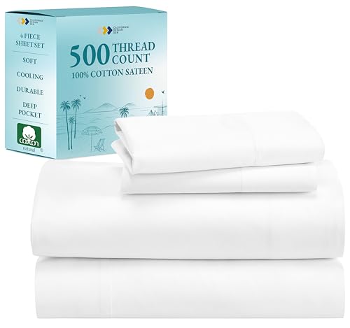 California Design Den 500 Thread Count Cotton Sheets King, Cooling 4-Pc Deep Pocket Bed Sheets ...