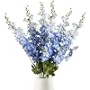 Amazon.com: INSUNSIX 6PCS Blue Delphinium Artificial Flowers 33 ...