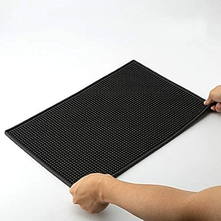 Amazon.com: Black Square Bar Mat, Dish Drying Mat, Heavy-Duty Rubber ...