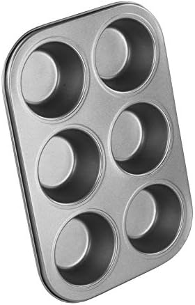 Premium 6 Cup Deep Muffin Pan - Non-Stick, Carbon Steel, Dishwasher ...