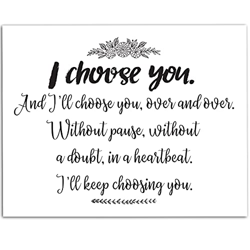 Amazon.com: I Choose You - Romantic Love Quotes Decor, Great Wedding ...