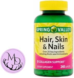 Amazon.com: Generic Spring Valley Hair, Skin and Nails Vitamins, 240 ...