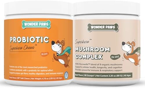 Amazon.com : WONDER PAWS Probiotic Superhero Chews Plus Mushroom ...