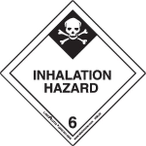 Labelmaster HMSL290S Inhalation Hazard Worded Label, PVC-Free Film ...