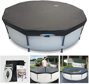 Amazon.com : SIHAIAN 15 Ft Pool Cover, with Automatic Drain Round Pool ...