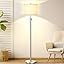 Brushed Nickel Floor Lamp for Living Room, Adjustable Height Standing ...