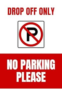 Drop Off only No Parking Please Sign Sticker, PVC Waterproof Sticker ...