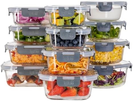 Utopia Kitchen Glass Food Storage Containers Pack of 18 [9 Containers ...