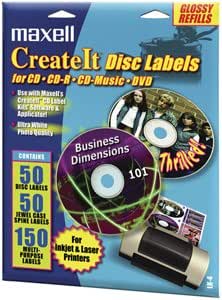 Amazon.com: Maxell Disc Labels LK-4 CD Label (Glossy White) : Office ...