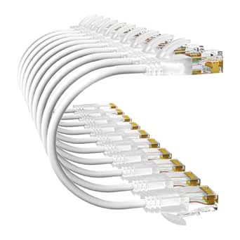 10Gsupxsel Cat6a Patch Cables 0.5ft (10 Pack) Slim, Cat6 Ethernet Patch ...